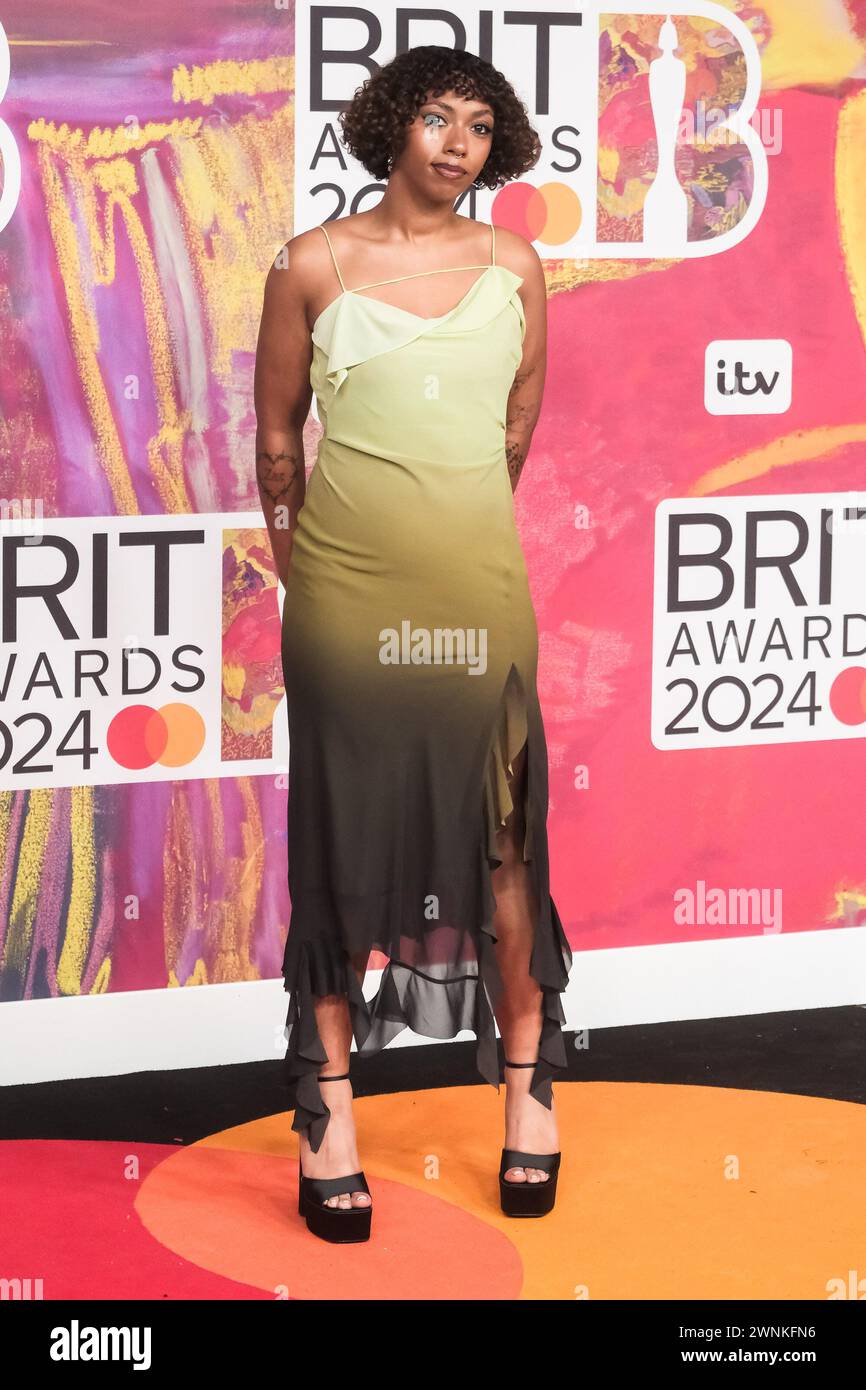 London, UK. Nia Archives photographed attending the BRITS Awards at the ...