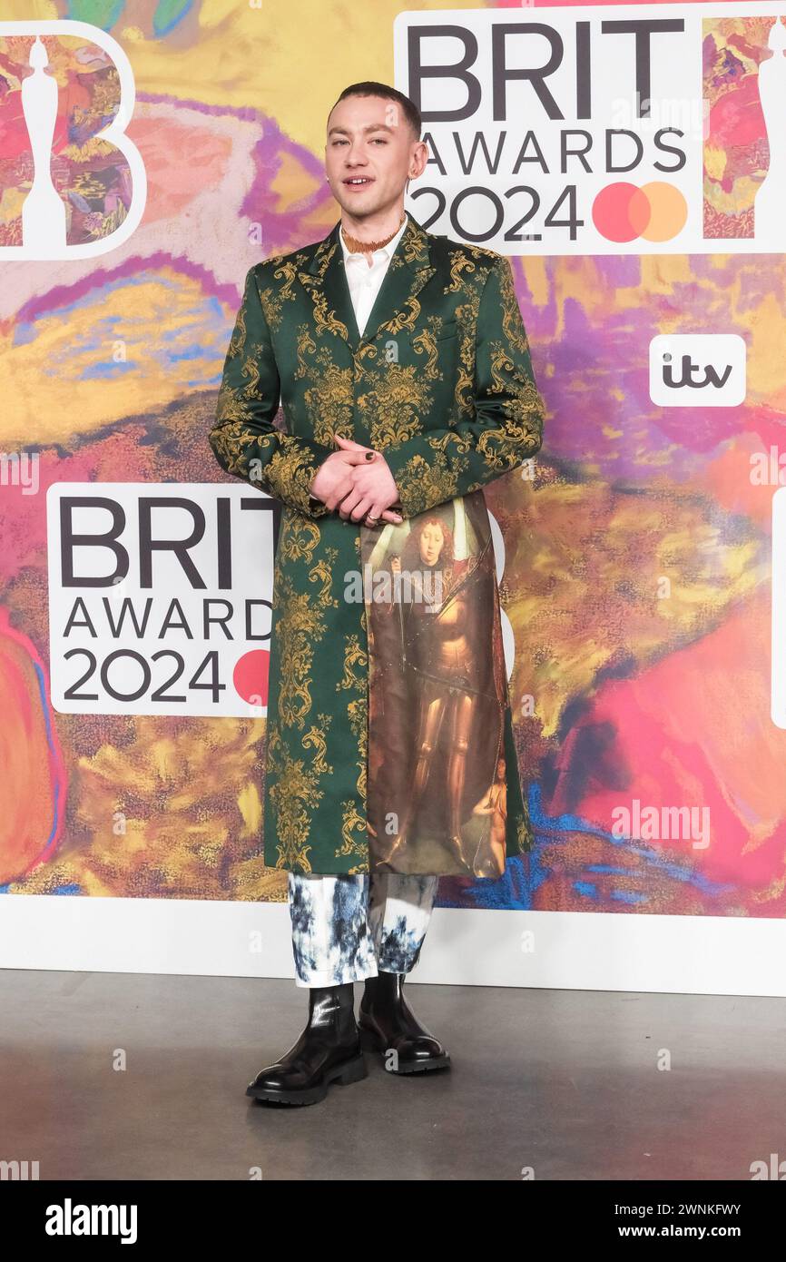 London, UK. Olly Alexander photographed attending the BRITS Awards at ...