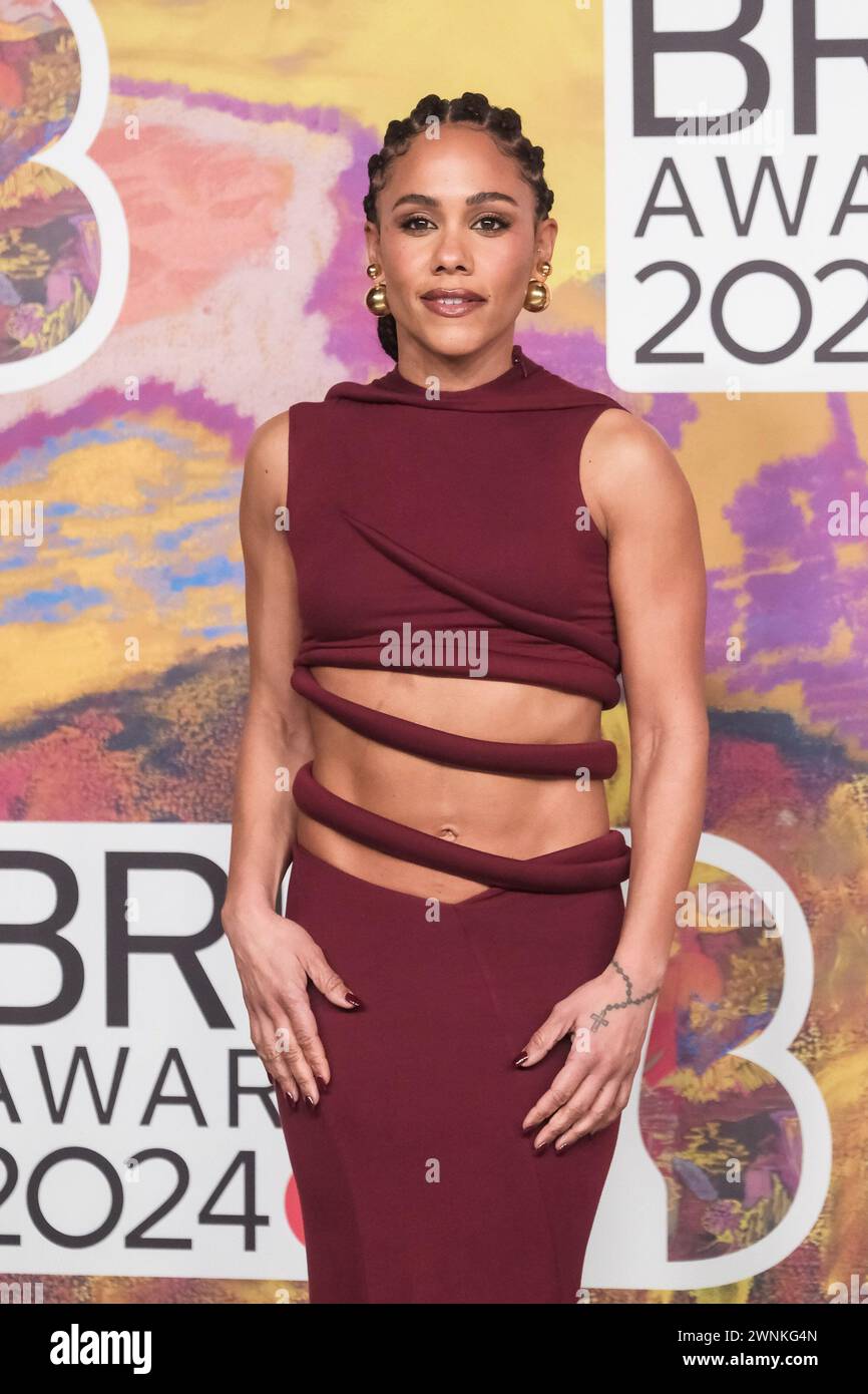 London, UK. Alex Scott photographed attending the BRITS Awards at the ...