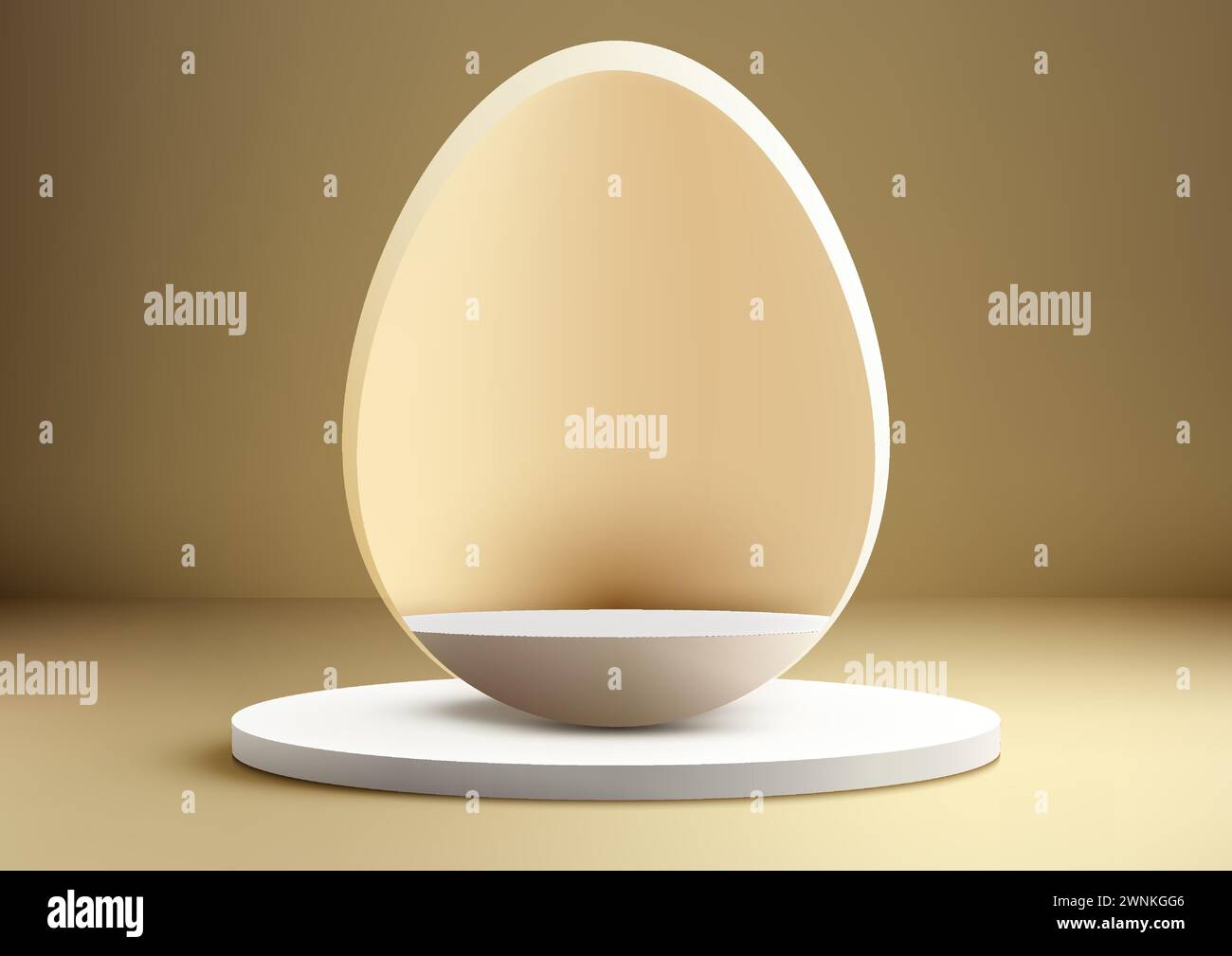 Minimalist Easter scene showcases a single egg on a pedestal, ideal for ...