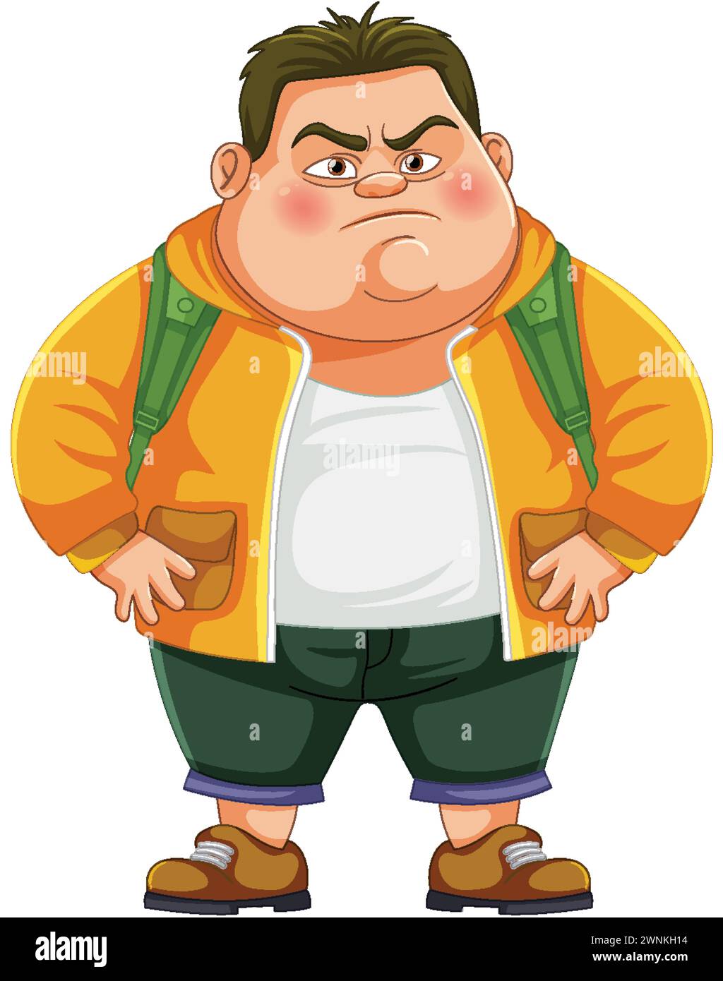 Illustration of a displeased cartoon man standing Stock Vector Image ...