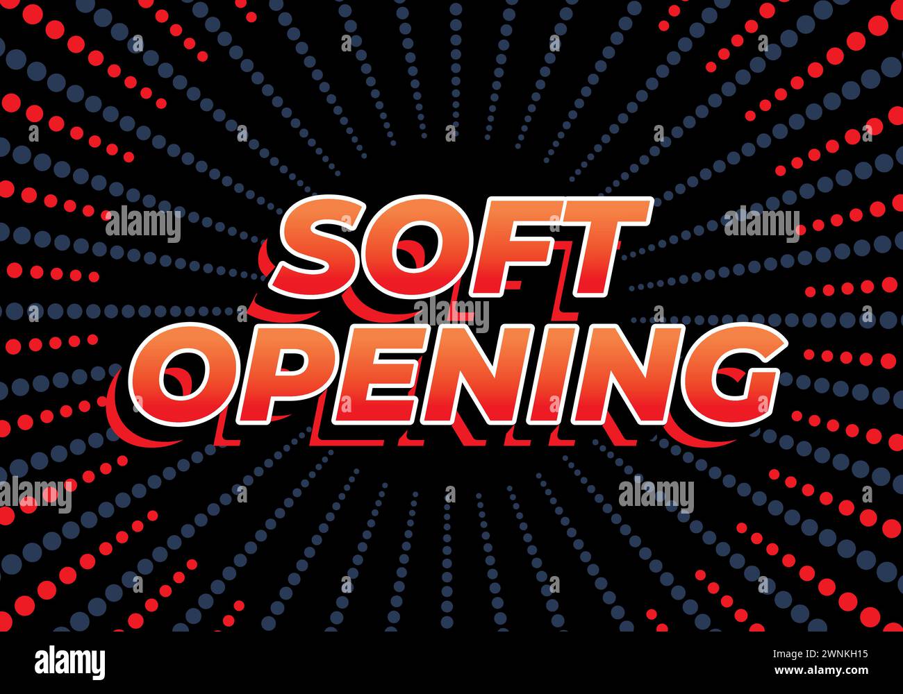 Soft opening. Text effect design in 3D look and eye catching colors ...