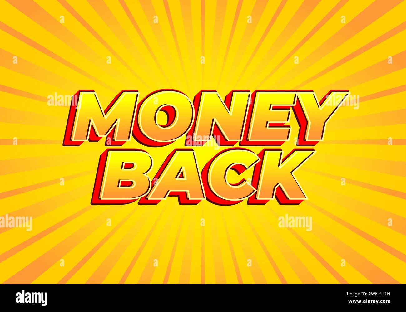 Money back. Text effect design in eye catching color. 3D effect Stock ...