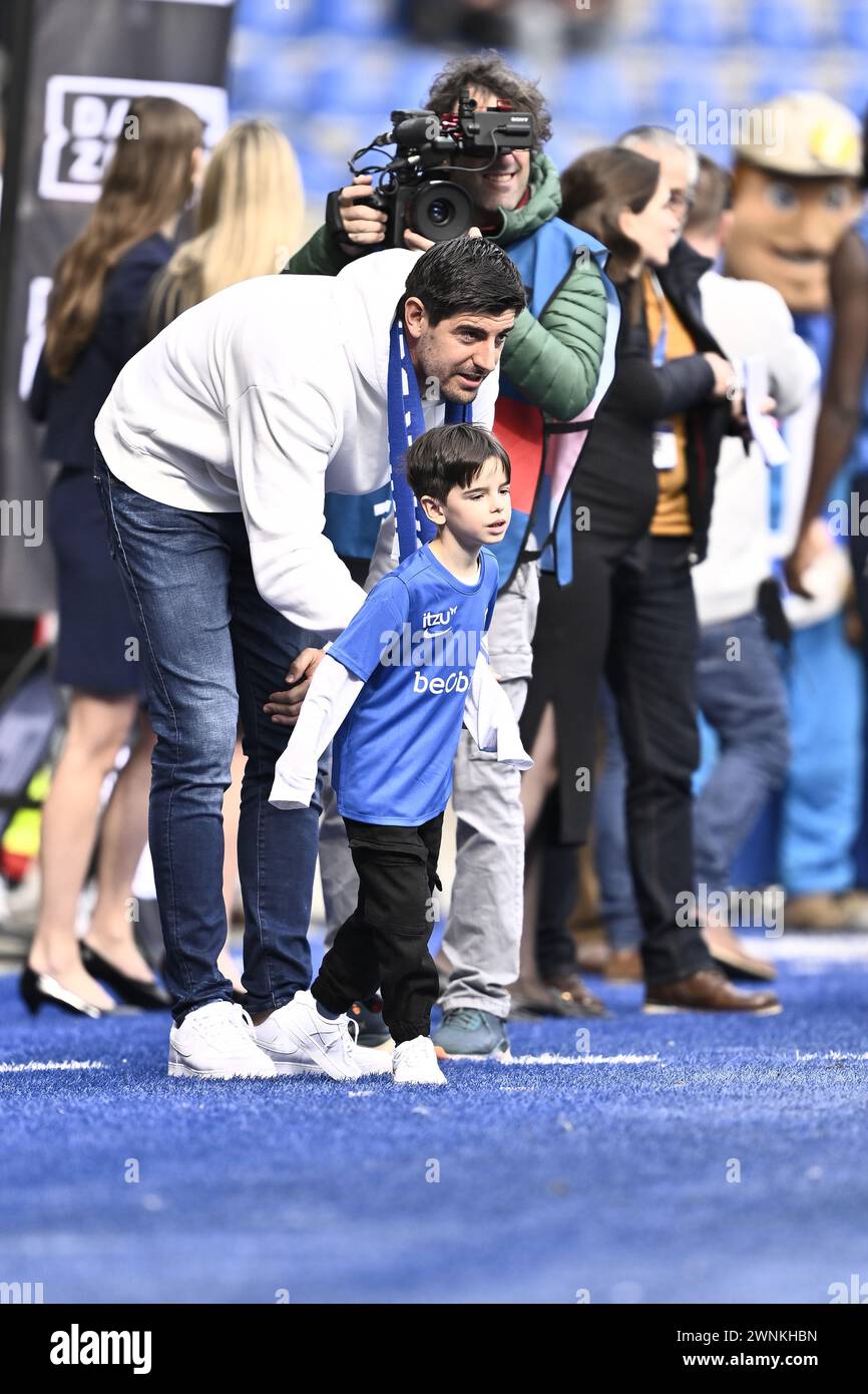 Genk, Belgium. 03rd Mar, 2024. Thibaut Courtois with his son Nicolas ...