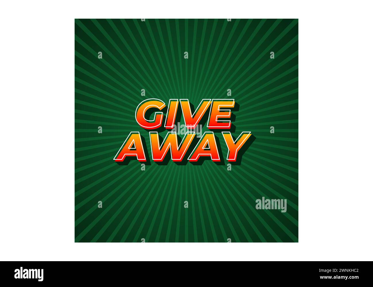 GIVE AWAY. Text effect design in 3D style with eye catching color Stock ...