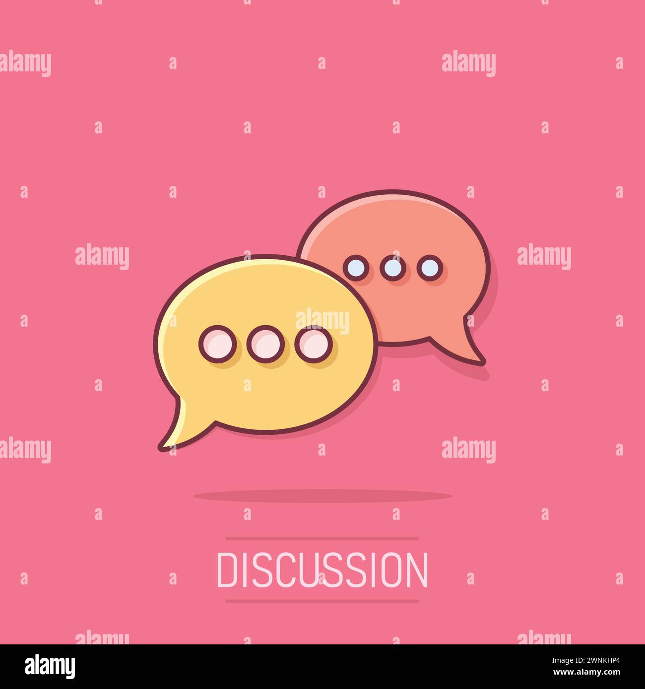 Speak chat sign icon in comic style. Speech bubbles cartoon vector ...