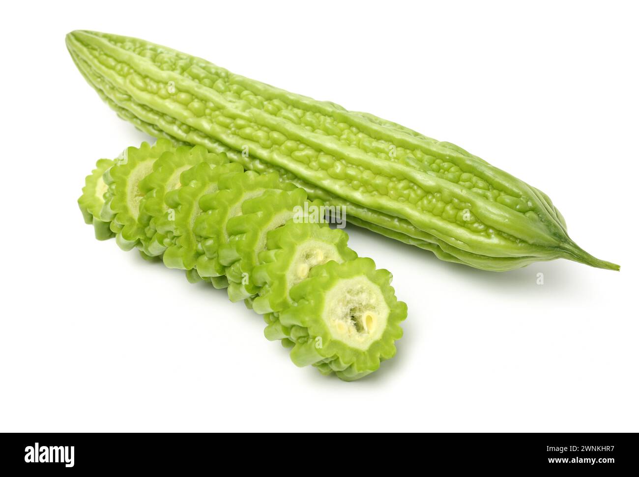 Bitter melon , Bitter gourd on white background Stock Photo - Alamy