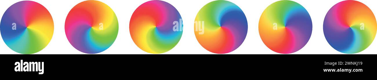 Radial rainbow gradient circular swirl, color spectrum in a vibrant ...