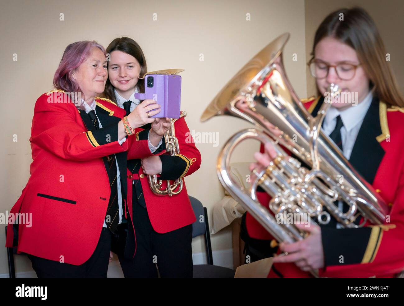 Members Of Hade Edge Band Ahead Of Performing During The 2024 Yorkshire Brass Band Championships