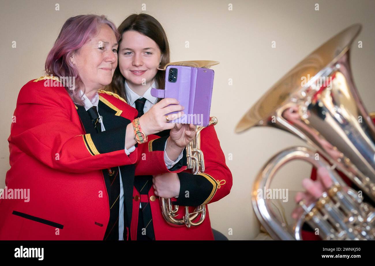 Members Of Hade Edge Band Ahead Of Performing During The 2024 Yorkshire Brass Band Championships