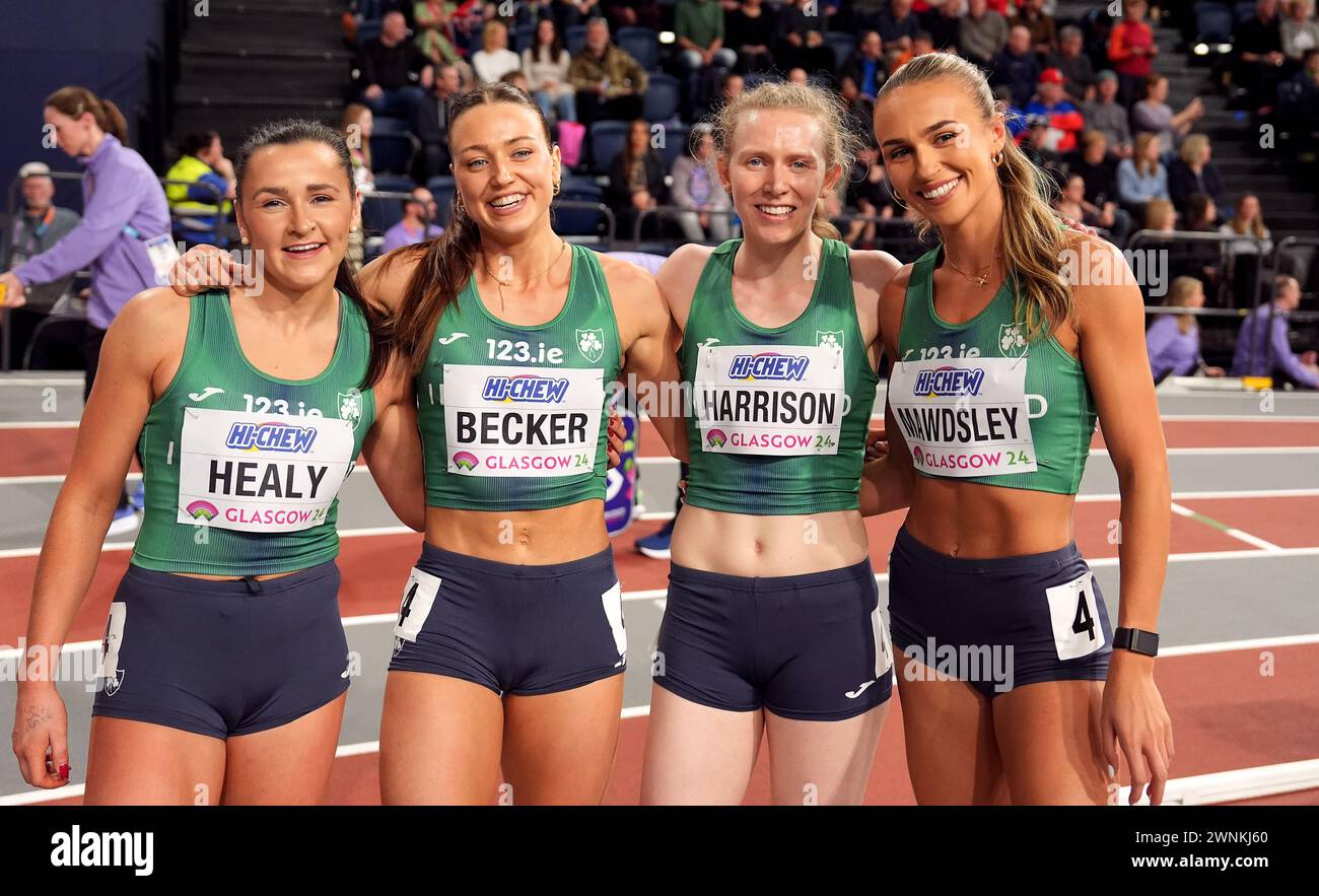 Republic of Ireland's Phil Healy, Sophie Becker, Roisin Harrison and ...
