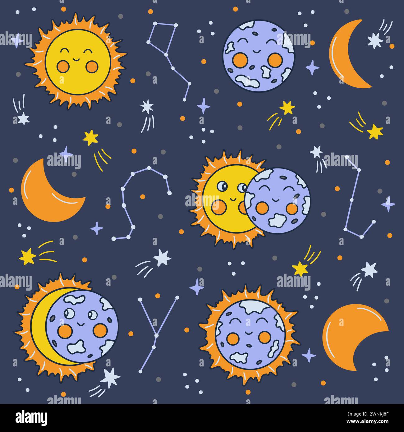 Colorful lunar eclipse Stock Vector Images - Alamy