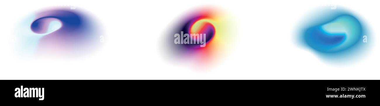 Y2K gradient shapes with holographic blur in vibrant colors. Abstract ...