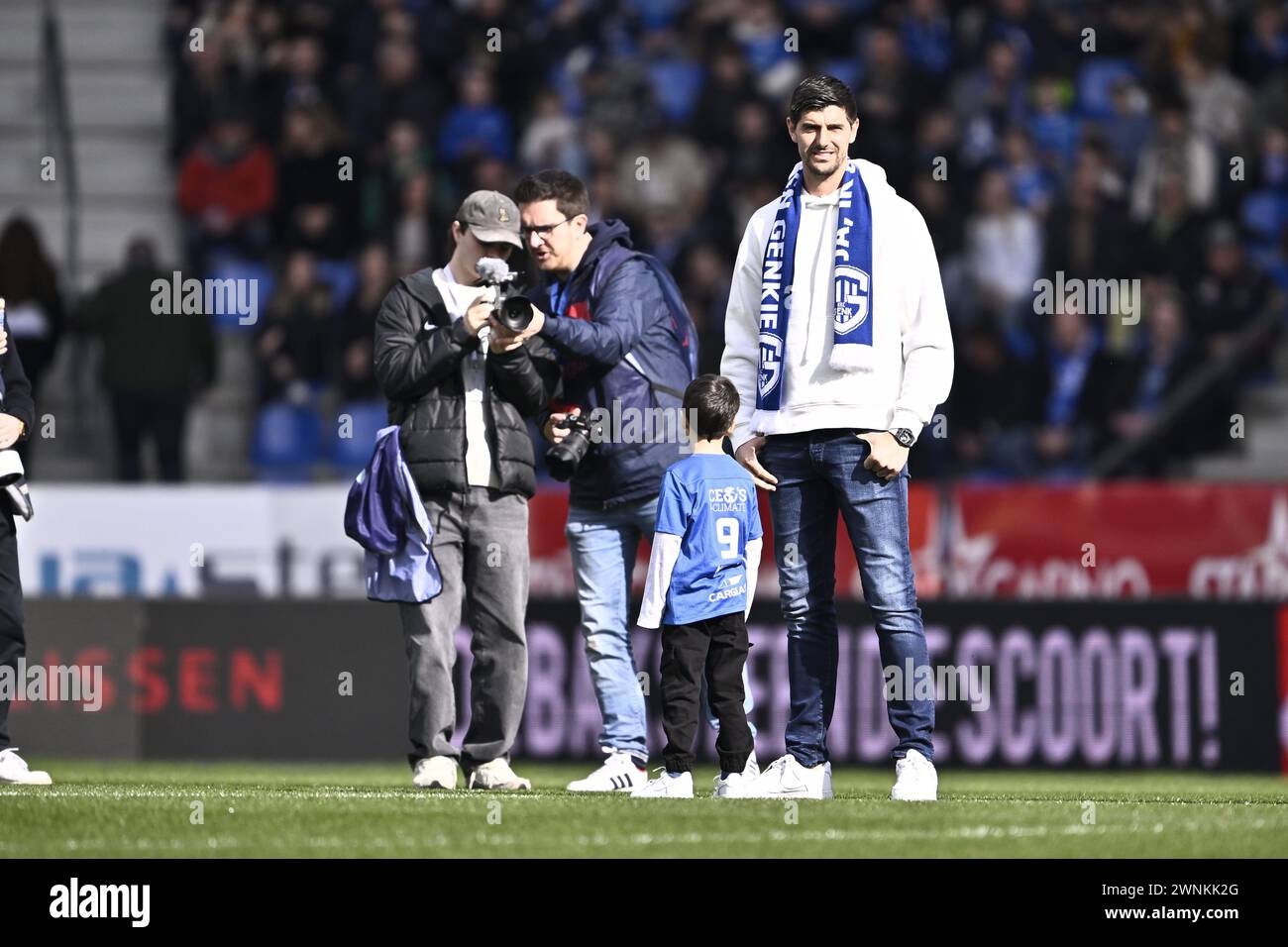 Genk, Belgium. 03rd Mar, 2024. Thibaut Courtois and his son Nicolas ...
