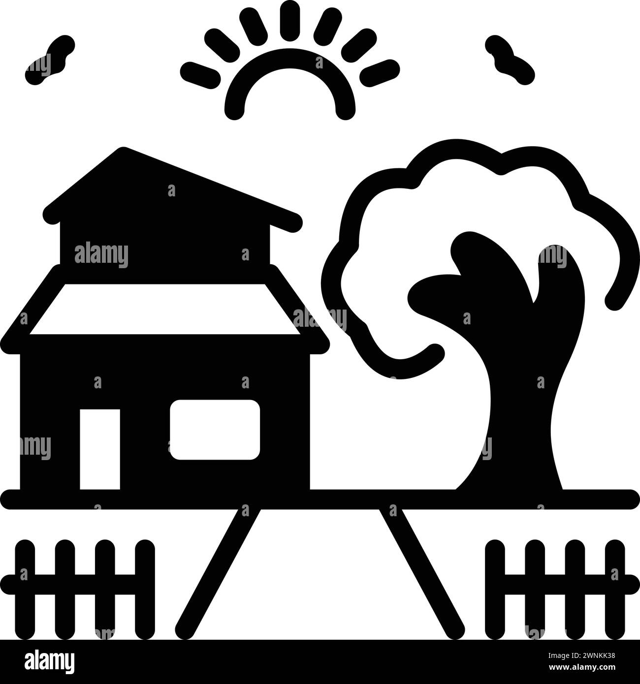 Courtyard House Stock Vector Images Alamy