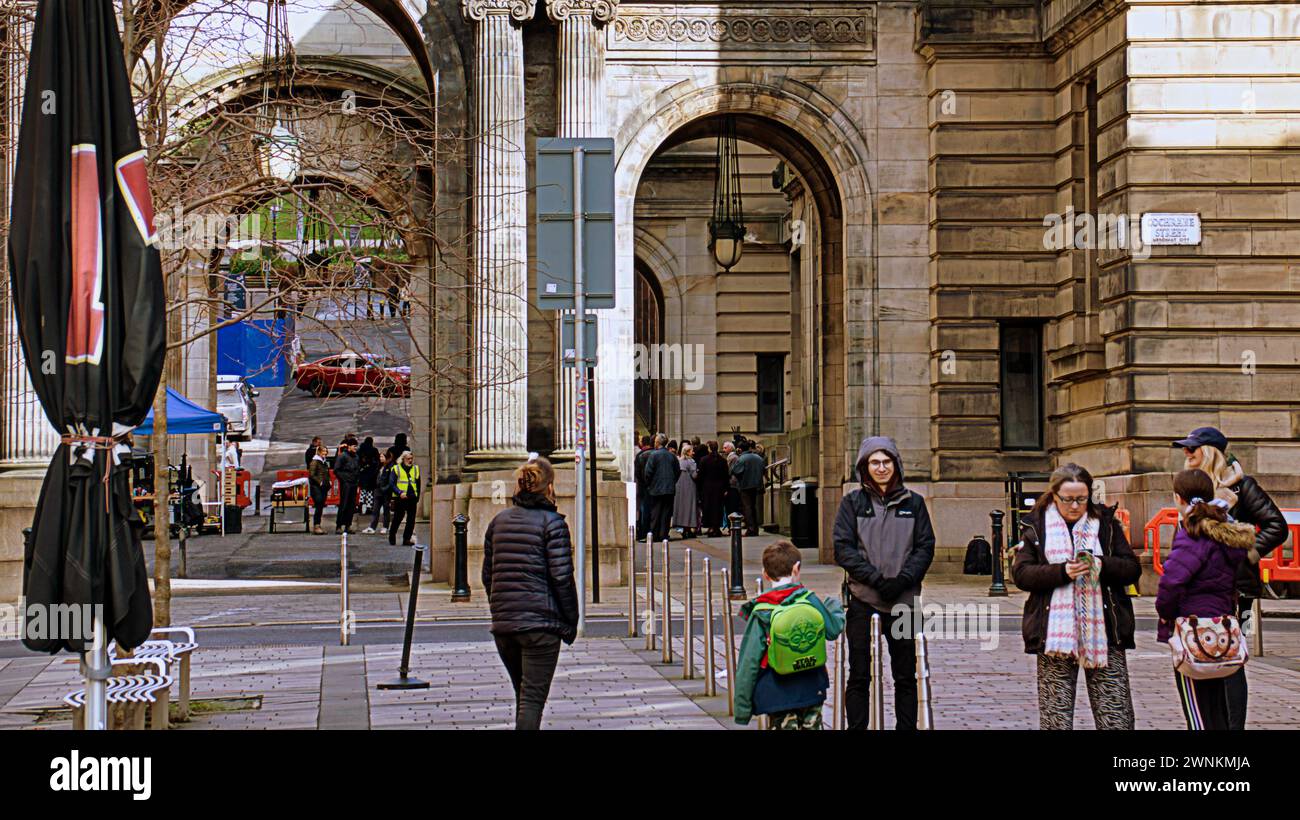 Glasgow, Scotland, UK. 3rd March, 2024: “Lockerbie” filming in the city ...
