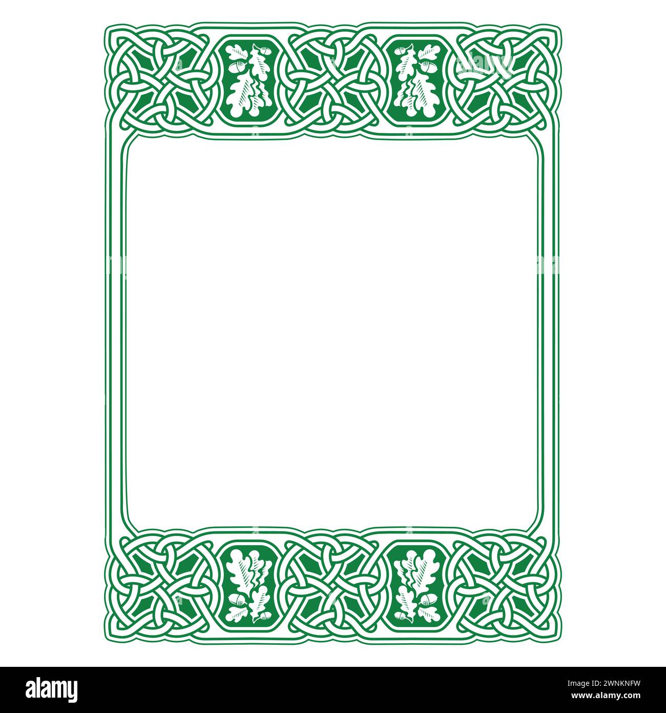 Vintage frame in a retro style. Ancient Scandinavian Celtic wicker ...