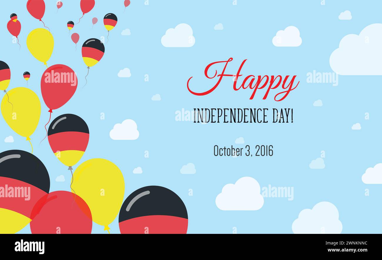 Germany Independence Day Sparkling Patriotic Poster. Row of Balloons in ...
