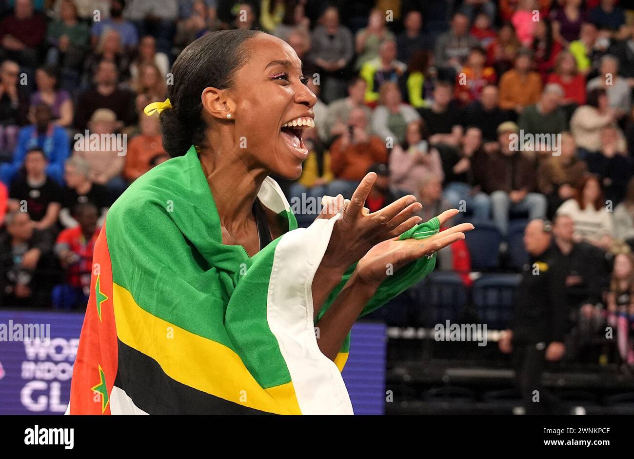 Commonwealth of Dominica's Thea LaFond celebrates after winning the ...