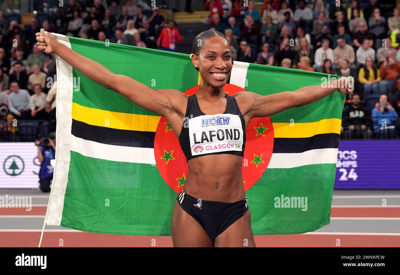 Commonwealth of Dominica's Thea LaFond celebrates after winning the ...