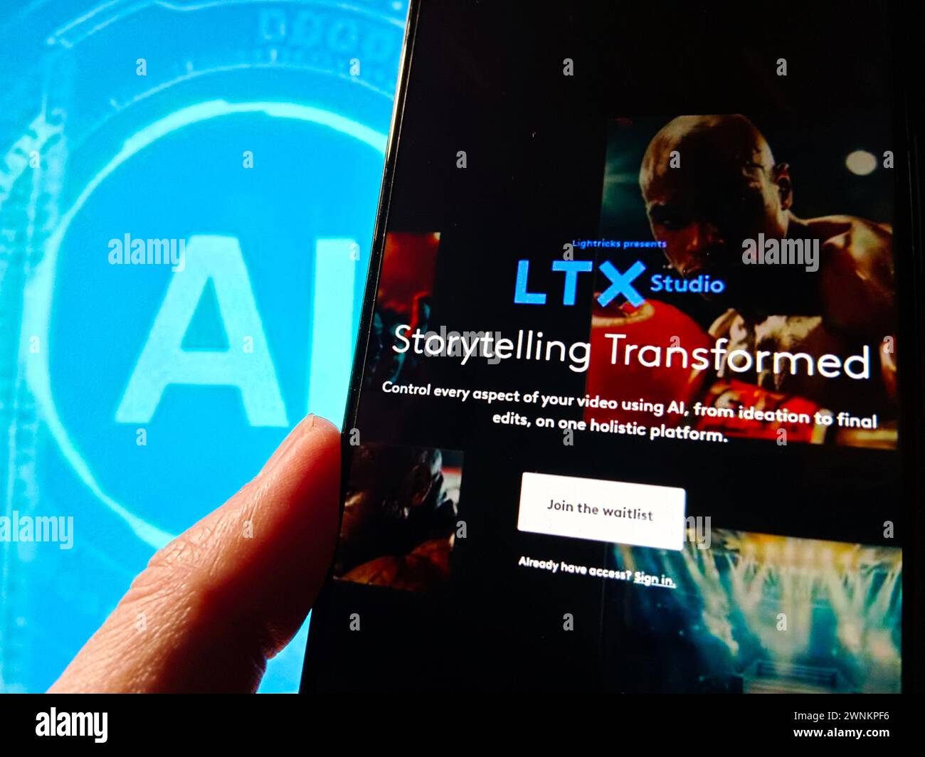 HUAI'AN, CHINA - MARCH 3, 2024 - Illustration AI platform Lightricks launches LTX Studio, an AI ...