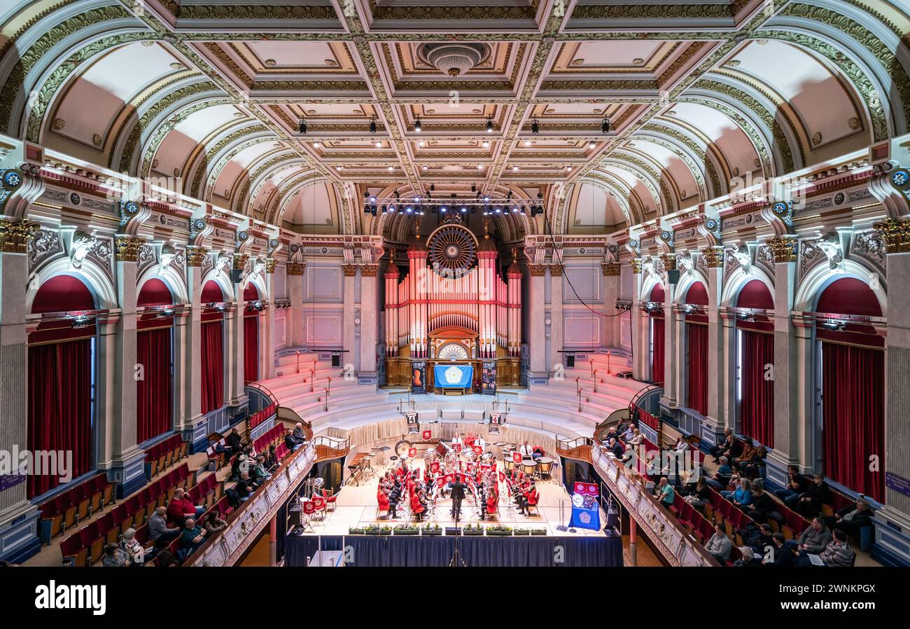 Members of Hade Edge Band perform during the 2024 Yorkshire Brass Band ...