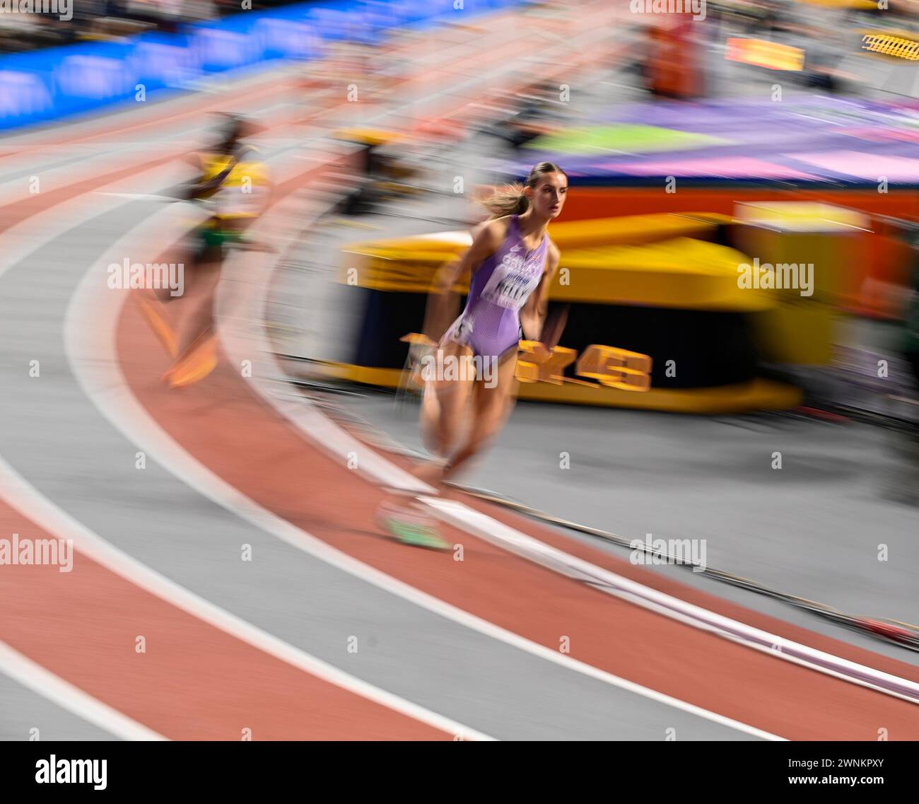 Glasgow Scotland :3–3-2024: Day 3 Hannah Kelly in the Womens Heats ...