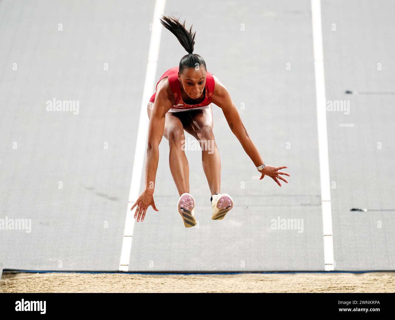 Spain's Ana Peleteiro-Compaore in action in the Women's Triple Jump ...