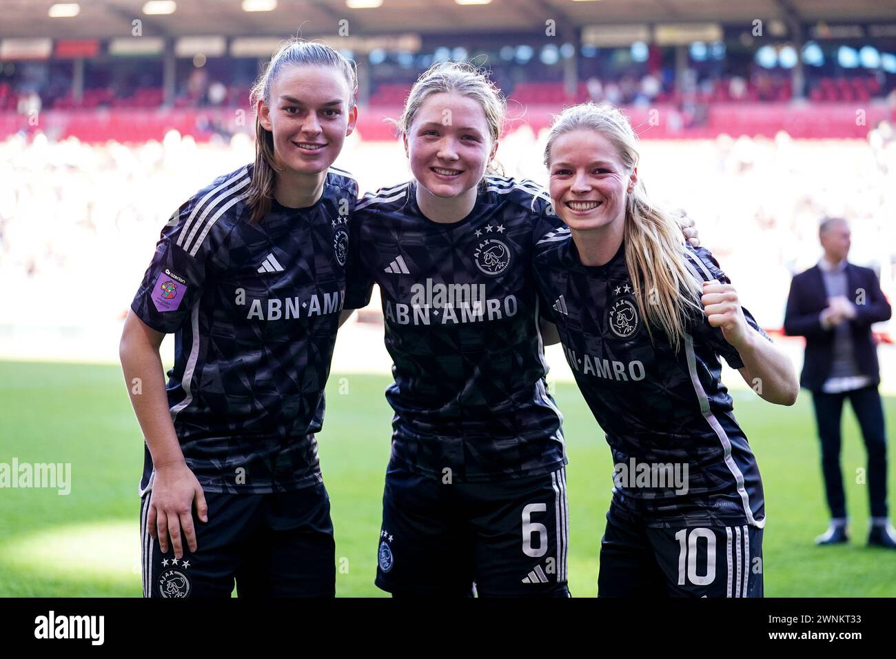 Enschede, Netherlands. 03rd Mar, 2024. ENSCHEDE, NETHERLANDS - MARCH 3: Goalscorers Romee ...