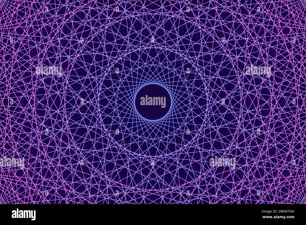 Purple Lines Forming Concentric Circles Creating A Piece Of Line Art