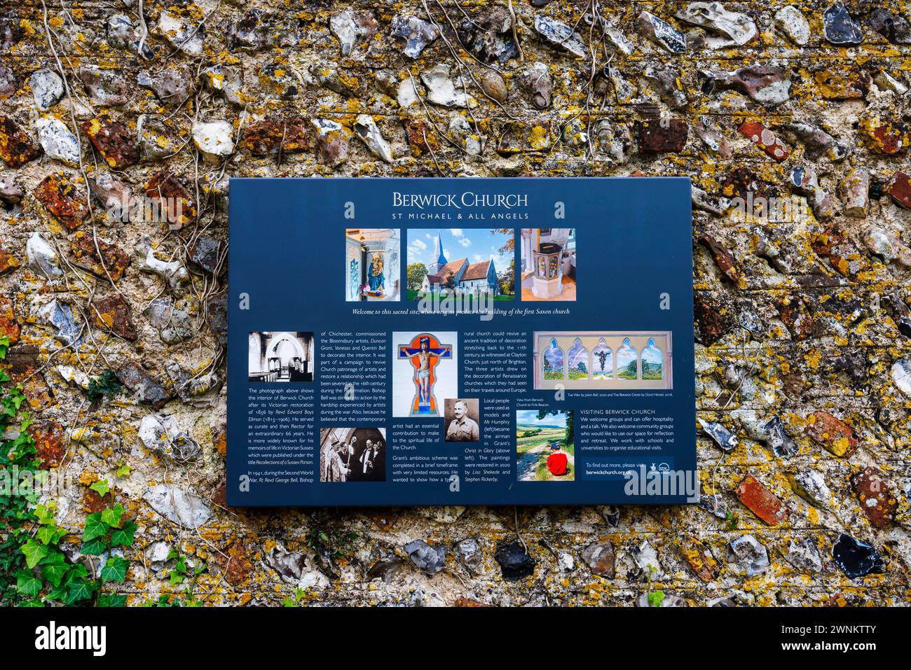 Sign with information about Berwick Church (St Michael & All Angels ...