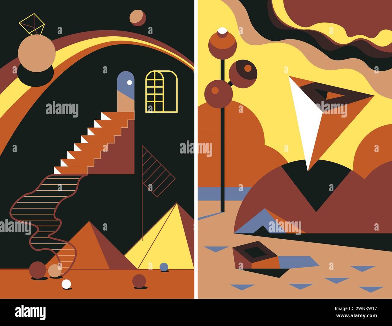 Mystical atmosphere of surreal realm dreamscapes Stock Vector Image ...