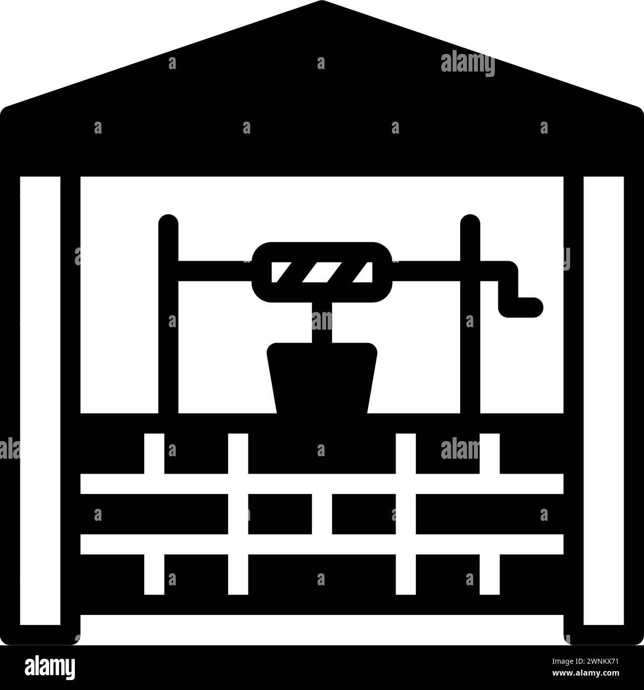 Well with pulley Stock Vector Images - Alamy