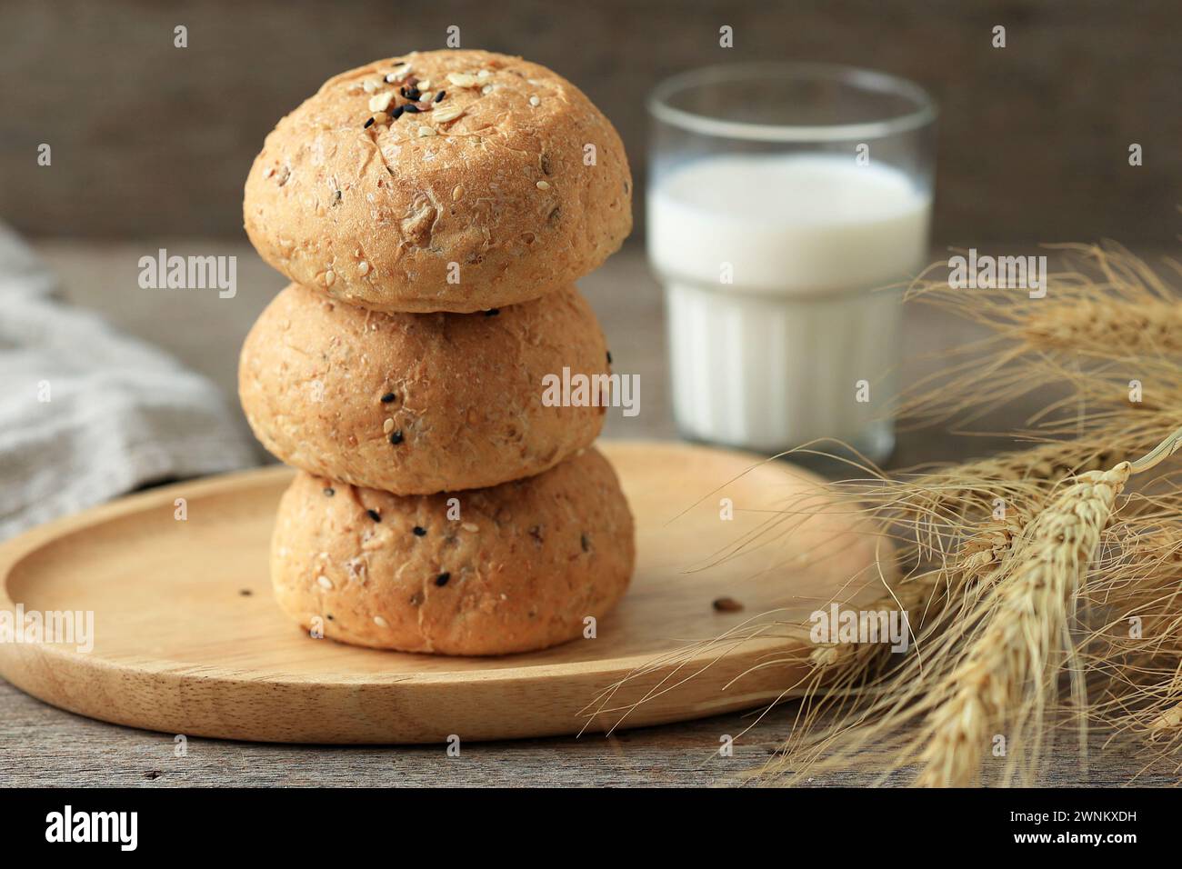 Healthy Mini Bread Bun with Black and White Sesame Seed and Sunflower ...