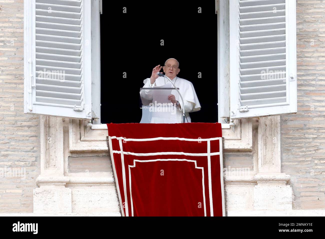 Vatican City, Vatican. 3rd Mar, 2024. Pope Francis leads the Sunday ...