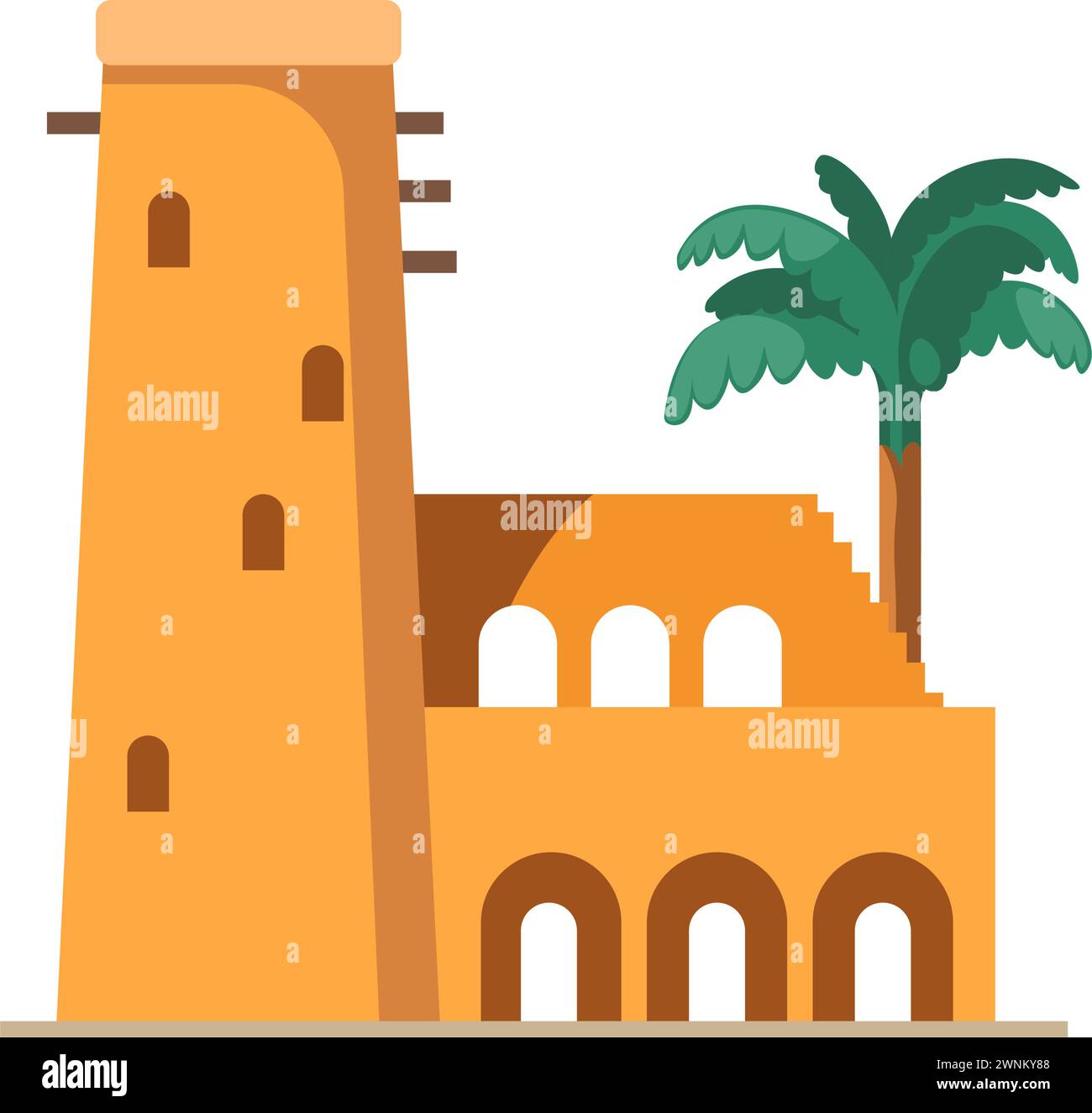 Muslim authentic oriental mud bricks architecture Stock Vector Image ...