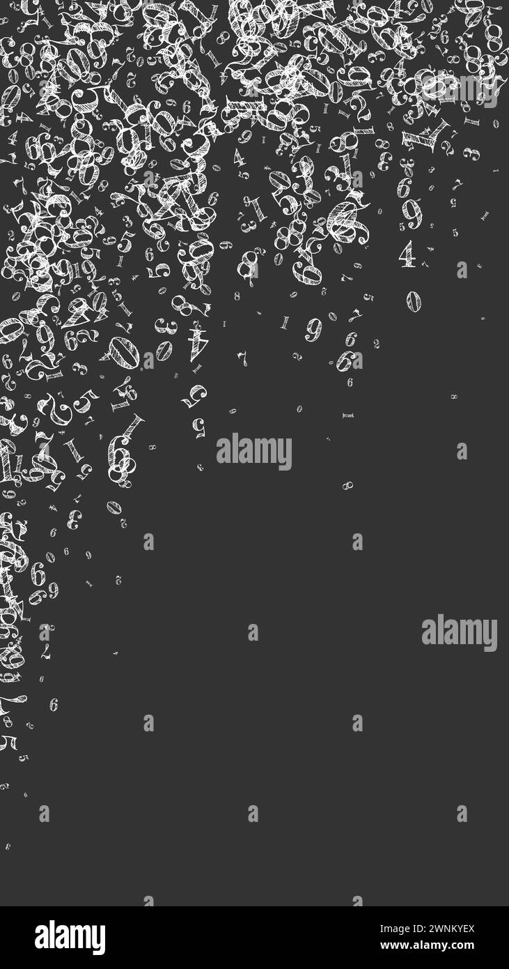 Falling numbers. Math study concept with flying digits. Back to school ...