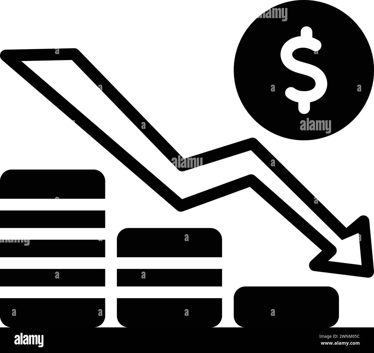 Icon for loss,downward Stock Vector Image & Art - Alamy