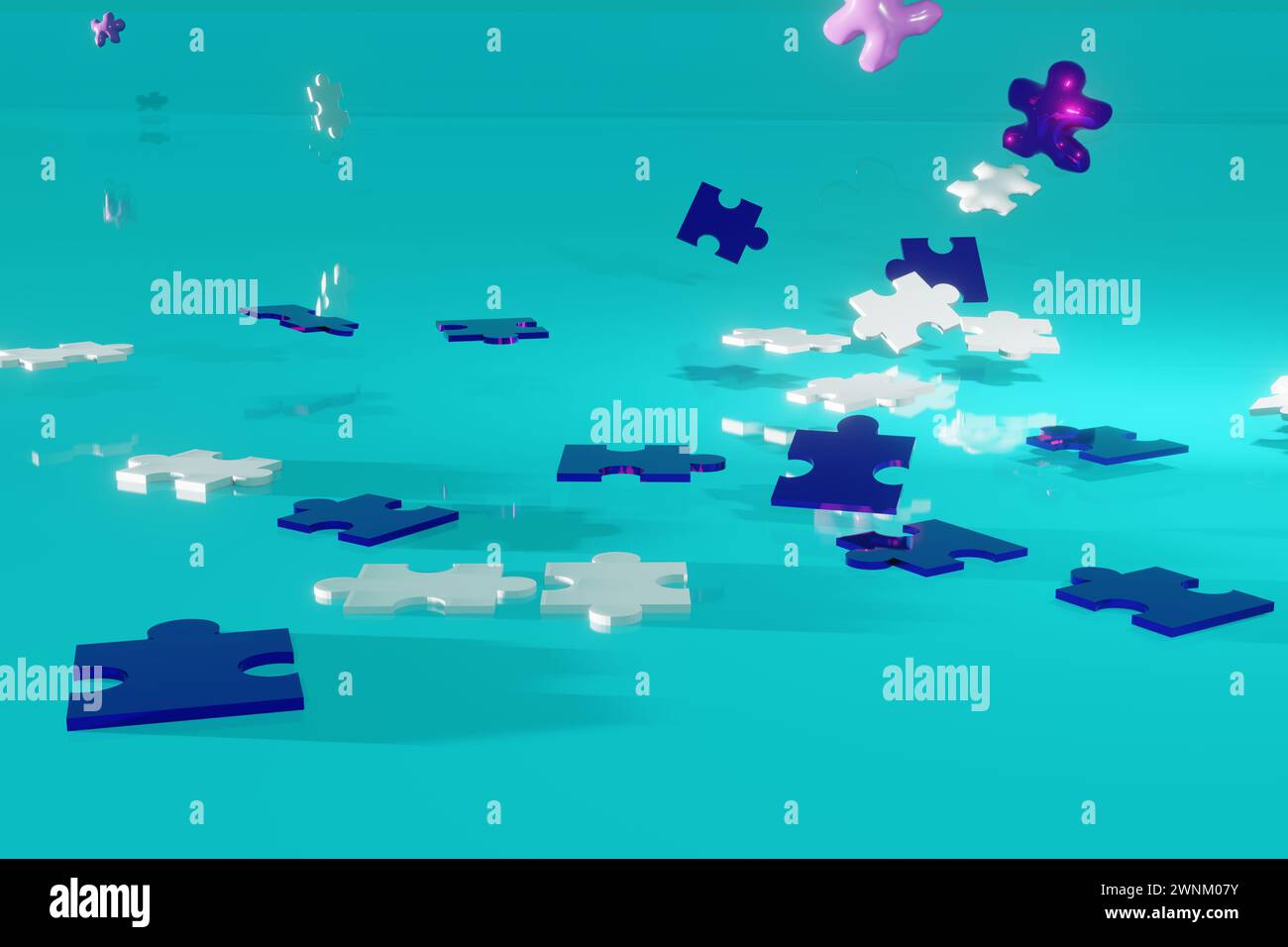Floating puzzle 3d hi-res stock photography and images - Alamy
