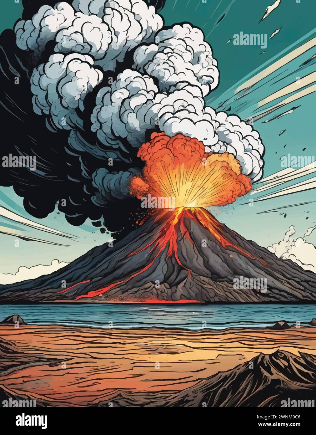 Volcanic eruption animation artwork hi-res stock photography and images ...