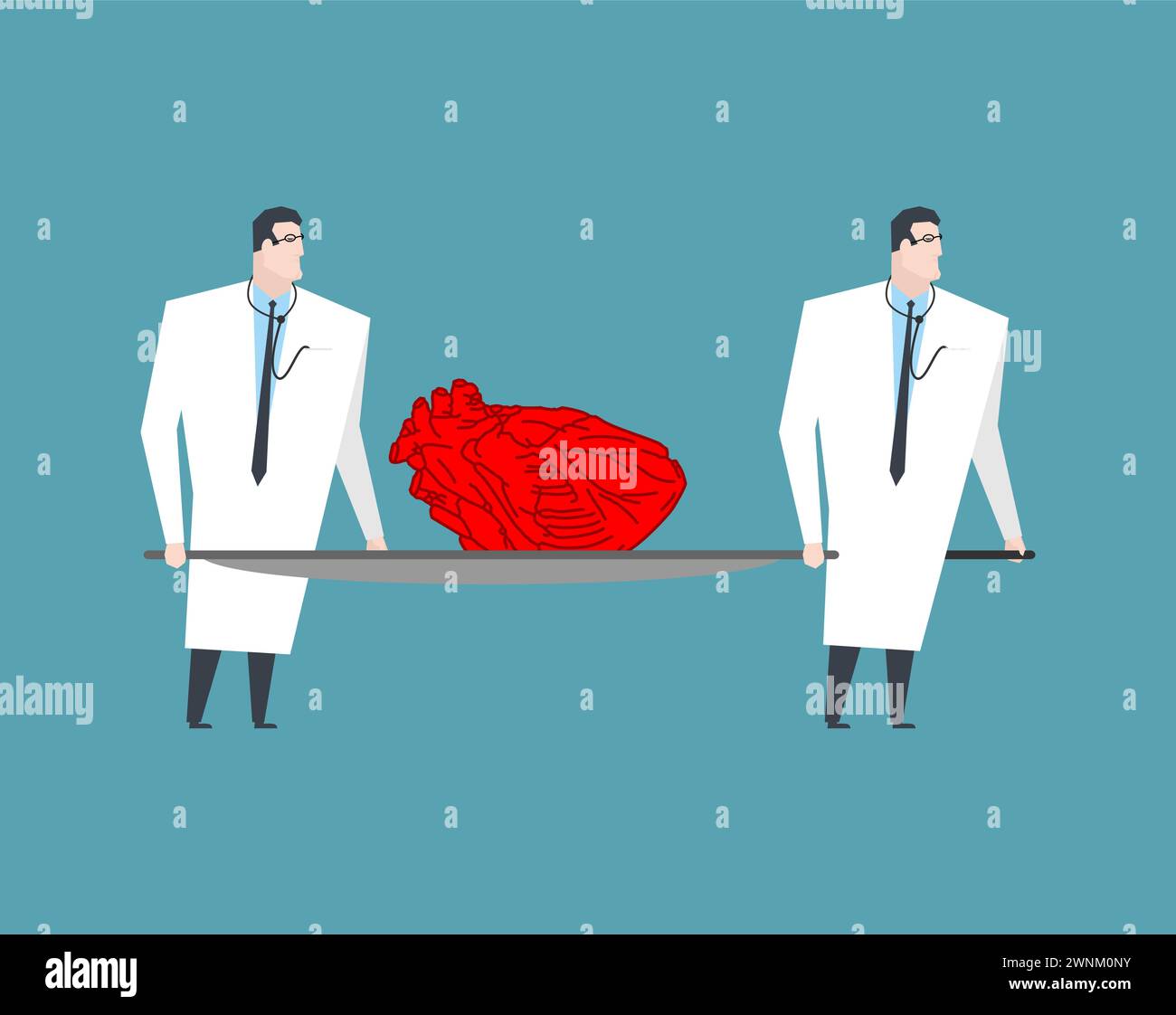 doctor carry heart on stretcher. Heart treatment Stock Vector Image ...