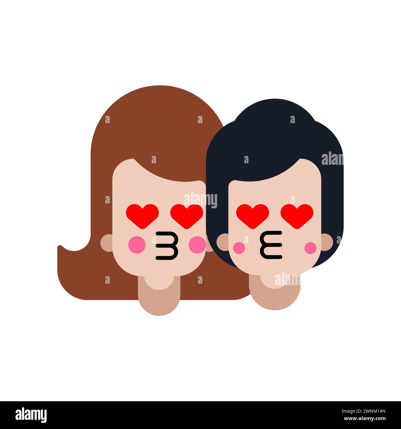 Romantic young couple kiss in Cut Out Stock Images & Pictures - Alamy