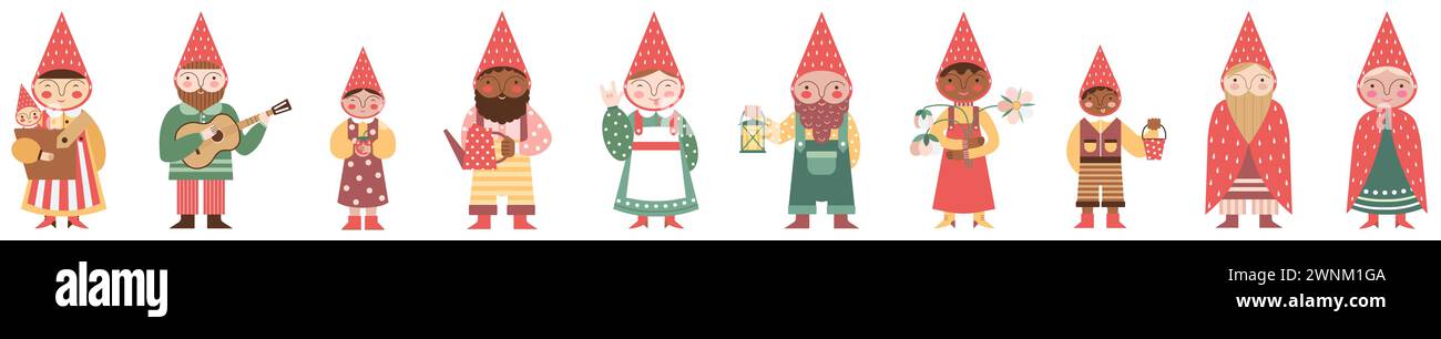 Garden Gnomes Racial Diverse Community Stock Vector Image & Art - Alamy