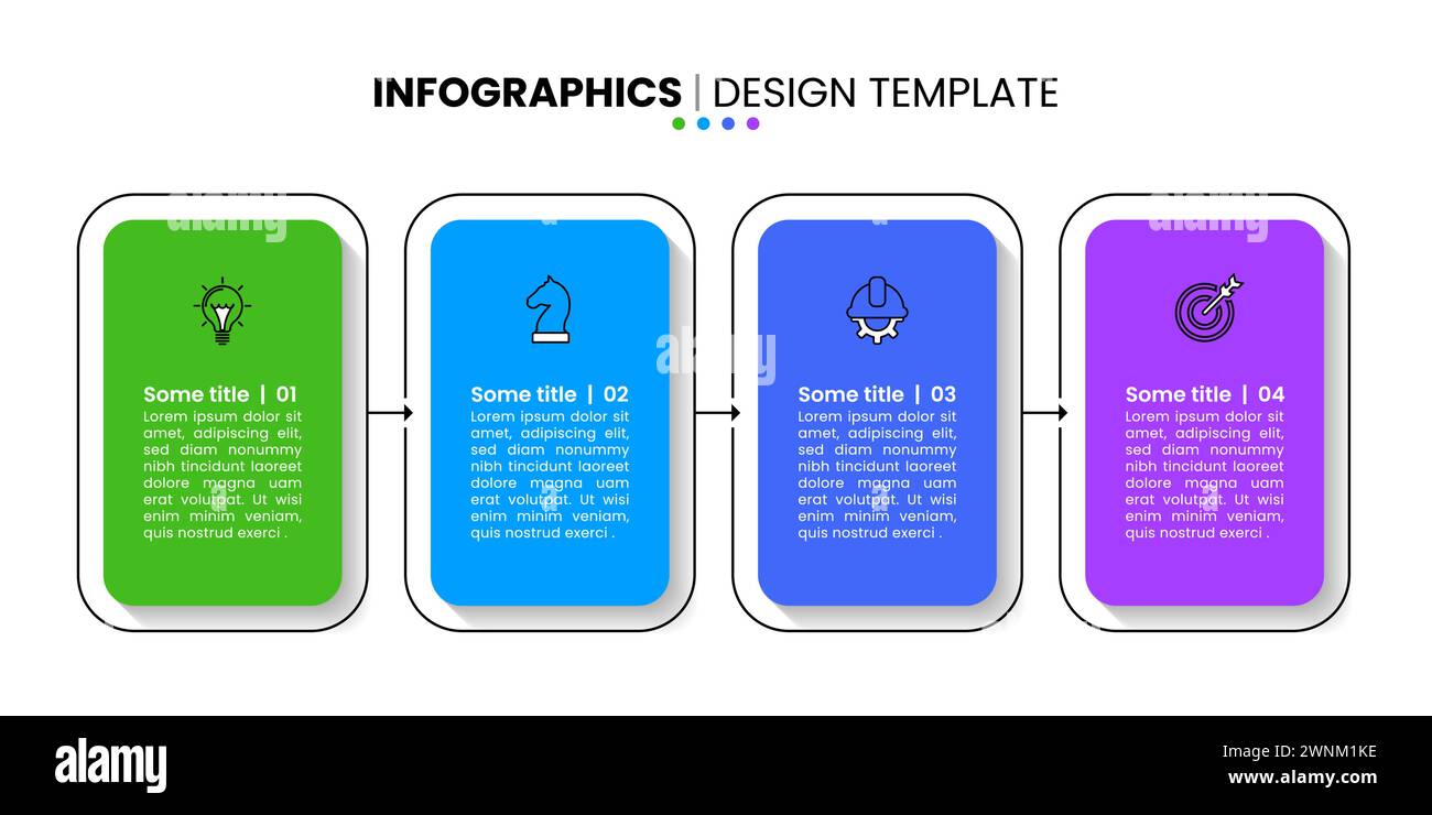 Infographic template with icons and 4 options or steps. Rectangles. Can ...
