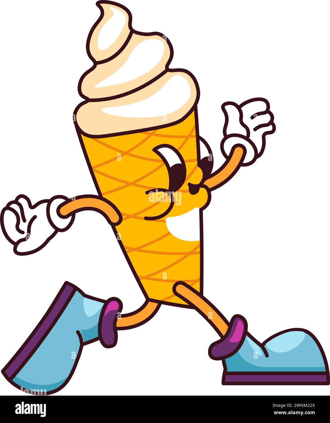 Cartoon character ice cream walking Stock Vector Images - Alamy