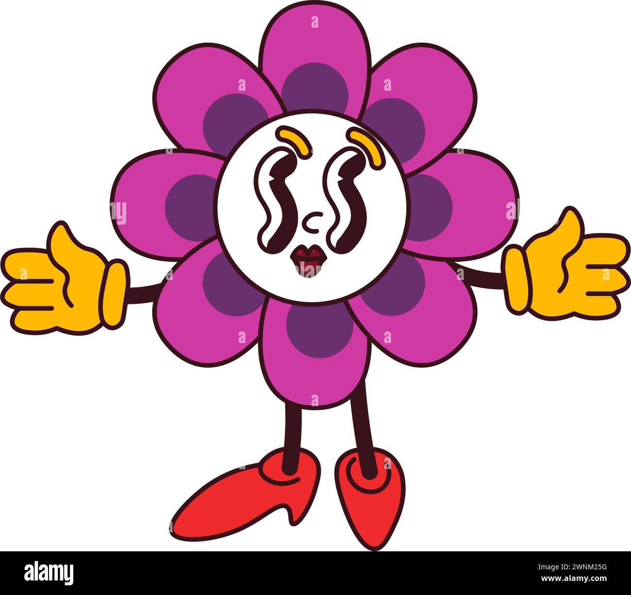 Flower cartoon character, sticker or emoticon Stock Vector Image & Art ...