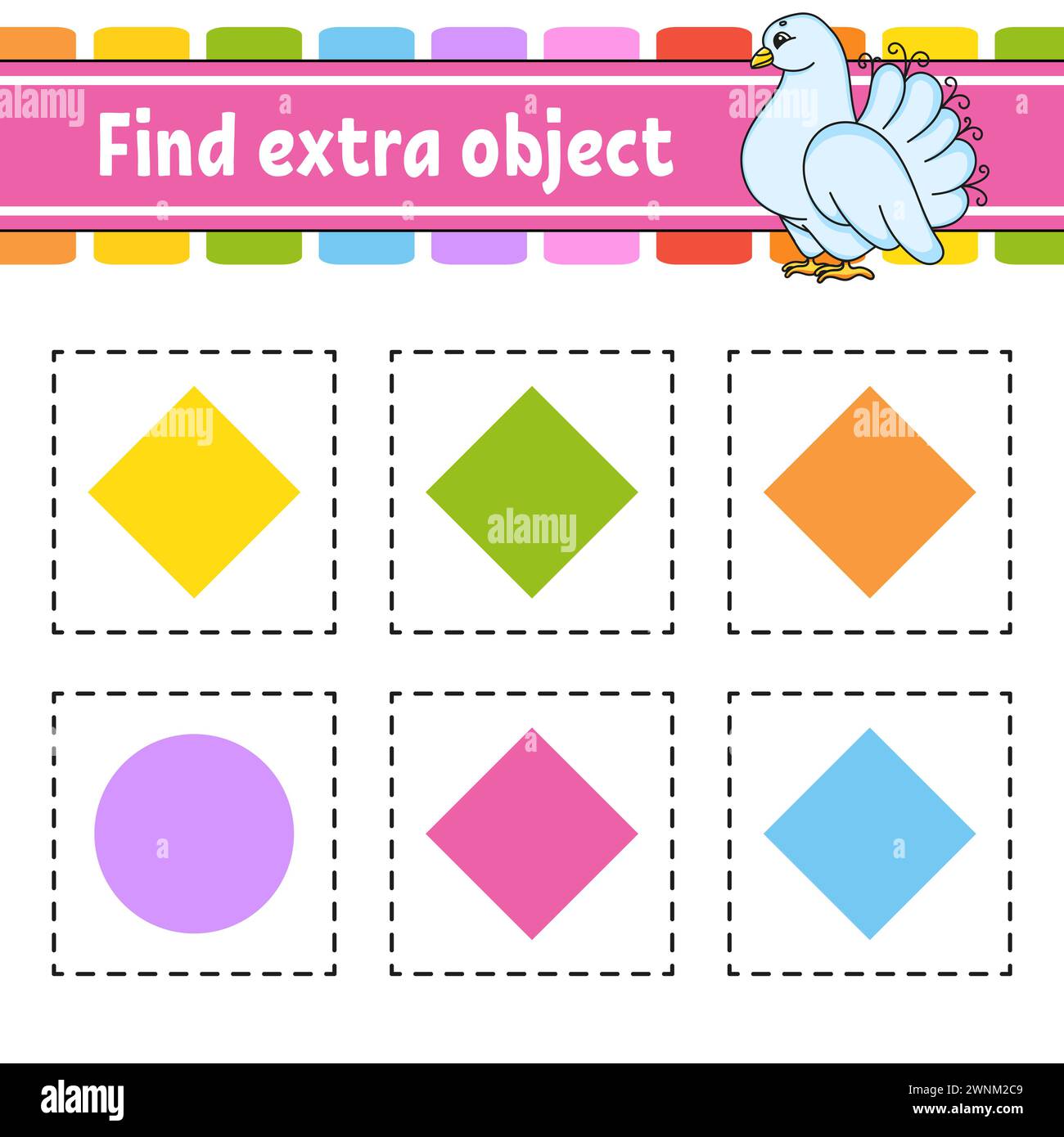 Find extra object. Educational activity worksheet for kids and toddlers ...
