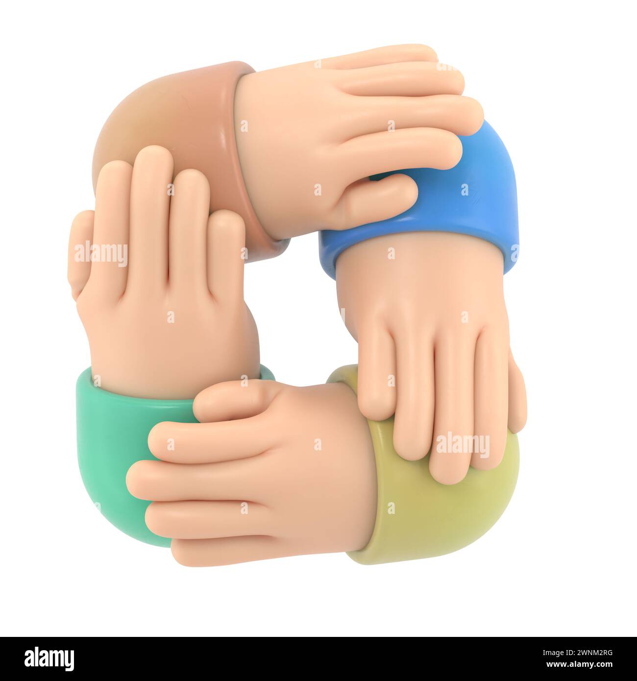 Cartoon Gesture Icon Mockup.Four diverse men holding each others wrists ... Cartoon Gesture Icon Mockup.Four diverse men holding each others wrists ...