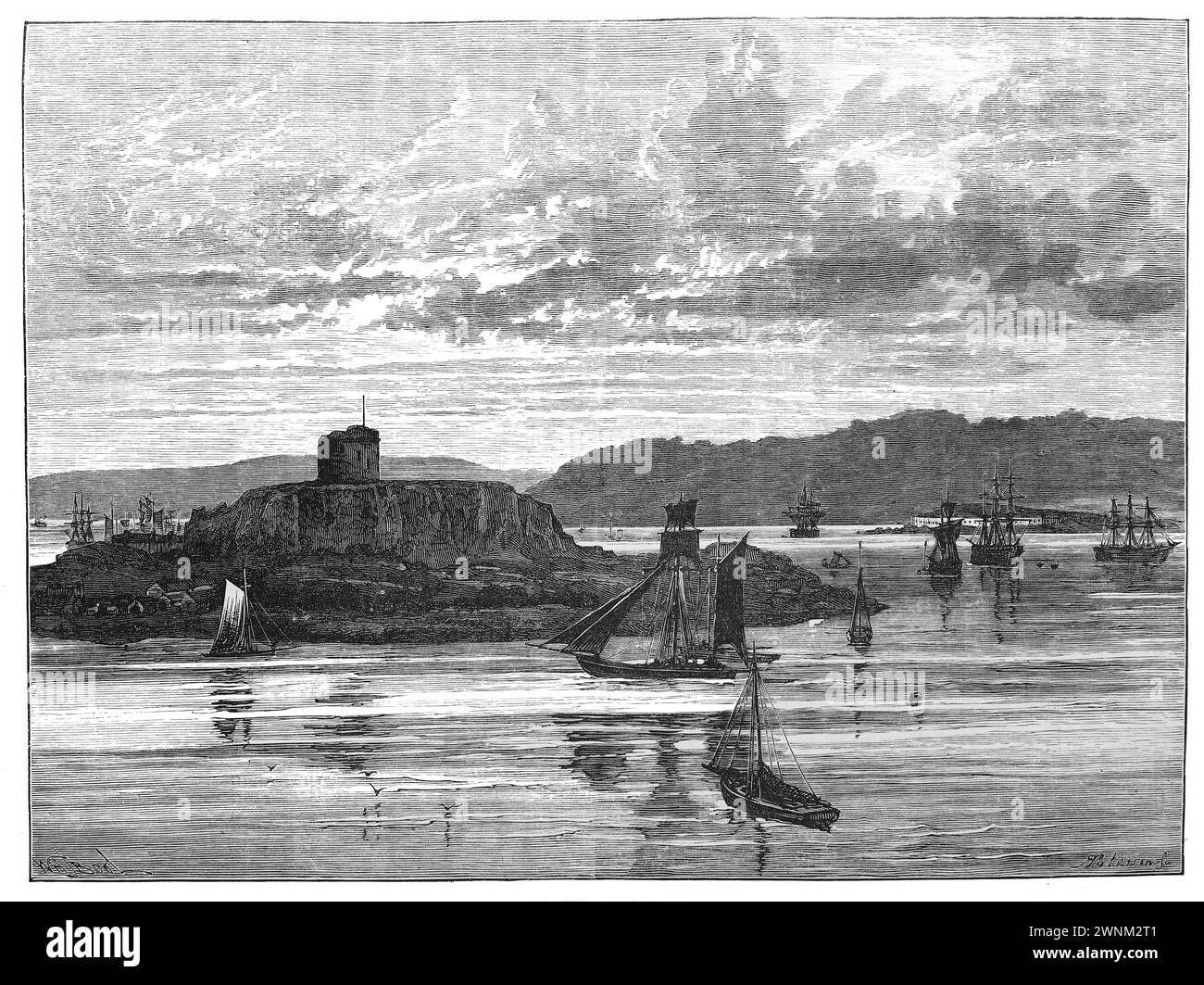 Mount Batten Tower, Cattewater, Plymouth, Devon in the 19th century ...