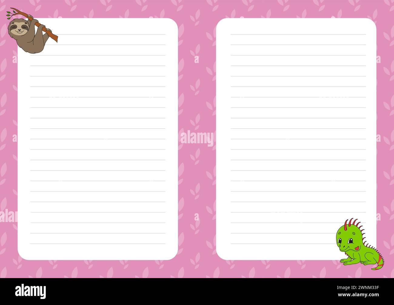 Colored sheet template for notes. Paper page for journal, notebook ...